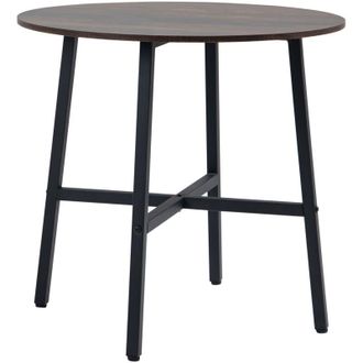 HOMCOM Esszimmertisch Esstisch K&uuml;chentisch f&uuml;r 4 Personen, Wohnzimmertisch im Moderndesign f&uuml;r Esszimmer, K&uuml;che, Stahl, Braun, 80 x 80 x 76 cm - Homcom