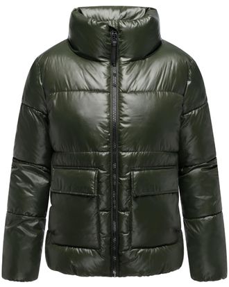 Navahoo Damen Winterjacke warme Steppjacke mit hohem Stehkragen Eispracht 14 Dark Olive Gr. 3XL