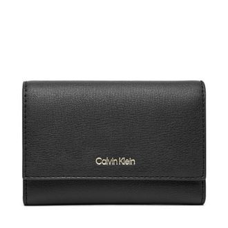 Calvin Klein Geldb&ouml;rse Calvin Klein Foil Logo Trifold W/ Zip Pocket LV04F1117G Schwarz