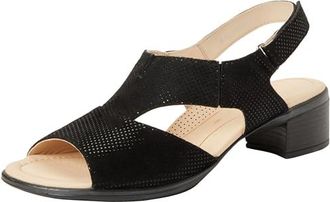 Ara Femme Lugano Sandale à Talon, Noir, 38.5 EU Large