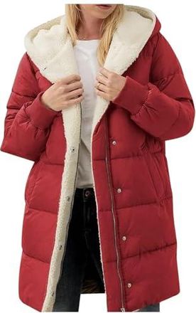 Generic Veste Femme Hiver Blouson L&eacute;g&egrave;re avec Capuche Doudoune Duvet Matelass&eacute; Anorak Chaude Manteau Zipp&eacute;e Parka Confortable Doudounes De Randonn&eacute;e Femme