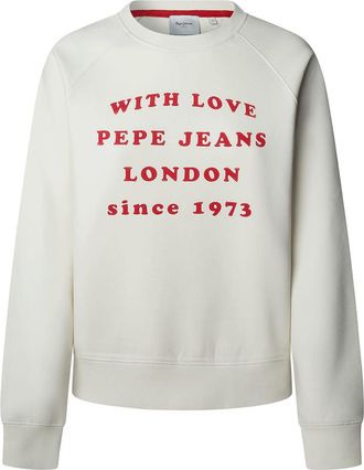 Pepe Jeans London Damen Bel Sweatshirt, Beige (Oyster White), XS