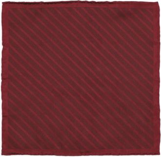 Brunello Cucinelli carré de poche en soie à rayures diagonales - Rouge