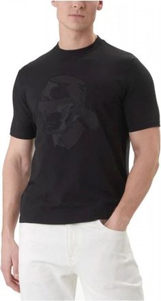 Karl Lagerfeld Homme, Tops, Noir, Taille: XL T-shirt &agrave; imprim&eacute; graphique
