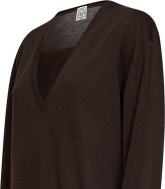 Toteme Lyocell and Cashmere Blend Sweater - Brown