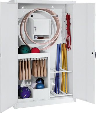 Sport-Tec Ger&auml;teschrank Typ I mit Vollblech-Fl&uuml;gelt&uuml;ren Metallschrank, 195x120x50 cm