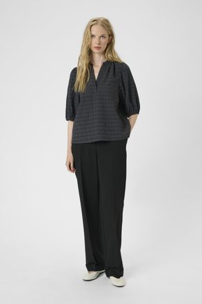 Karen by Simonsen Kurzarm-Bluse KBAyo Classic fit white green