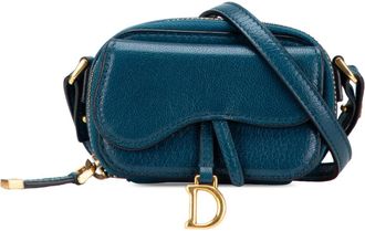 Dior Hobo Bags - Mini Goatskin Saddle Pouch - Gr. unisize - in Blau - f&uuml;r Damen