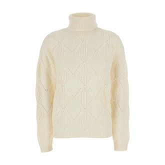 Semicouture Hochgeschlossenes Langarmshirt - - Knitwear - Damen - Wei&szlig; - M