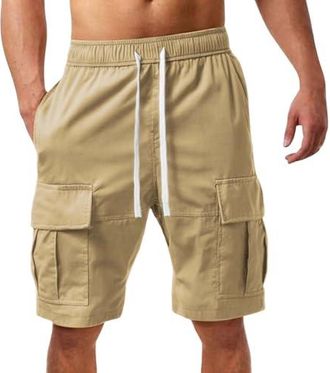 Generic Short cargo pour homme, short de jogging avec cordon de serrage &agrave; la taille, short d&eacute;contract&eacute; de gym, de d&eacute;tente et dext&eacute;rieur pour gym, motard et co