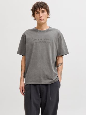 Jack & Jones T-Shirt JACK & JONES JPRBLUAIDEN SS TEE, Herren, Gr. L, schwarz, Jersey, Obermaterial: 100% Baumwolle, bedruckt, regular fit normal, Rundhals, Shirts 