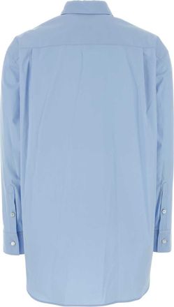 Jil Sander Womens Light-Blue Poplin Oversize Shirt 458 Exterior: Cotton Camicie
