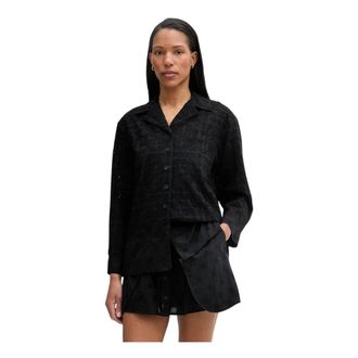 Isabelle Blanche Besticktes Baumwollhemd - - Blouses & Shirts - Damen - Schwarzk - XS
