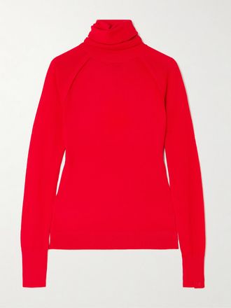 Victoria Beckham Pull À Col Roulé En Laine Mérinos - Rouge