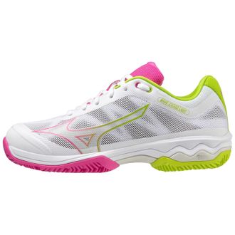 Mizuno Wave Exceed Light Padelschuh f&uuml;r Frauen Wei&szlig; Pink Gr&uuml;n 40.5 EU