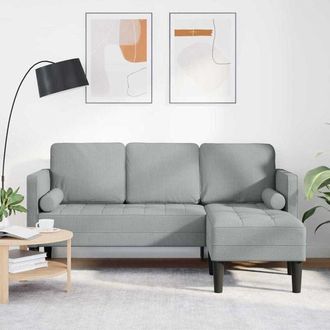 vidaXL Vidaxl - Ensemble de Canap&eacute;s Gris clair 173 x 131 x 67 cm tissu