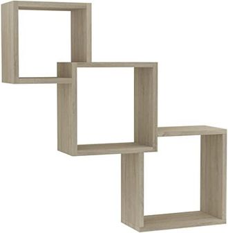 vidaXL Étagères Murales Cubiques, Organisateur de Maison Suspendu, Meuble de Rangement Salon Salle de Séjour, Chêne Sonoma Bois dIngénierie