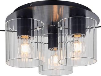 Lucande Deckenlampe Eirian (Modern) in Transparent aus Metall (3 flammig, E27) - Deckenleuchte Lampe Wohnzimmerleuchte