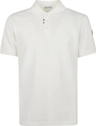 Moncler Kurzarm-Logo-Polohemd - - Tops - Herren - Wei&szlig; - 2XL