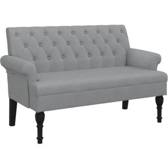 vidaXL Vidaxl - Banc avec dossier gris clair 120x62x75,5 cm tissu