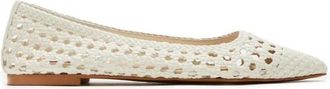 Steve Madden Femme, Chaussures, Blanc, Taille: 41 EU Chaussures plates blanches minimalistes avec motif en filet
