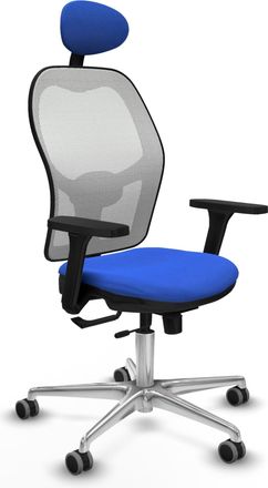 Piqueras y Crespo Ergonomischer 24-Stunden-Stuhl mit 3D-Armen, h&ouml;henverstellbare Lendenwirbelst&uuml;tze und festes Kopfteil, ausgestattet mit Syncro/Traslack und eingesprit