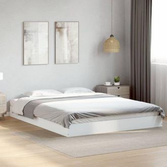 vidaXL Bettgestell ohne Matratze Wei&szlig; 160x200 cm Holzwerkstoff vidaXL