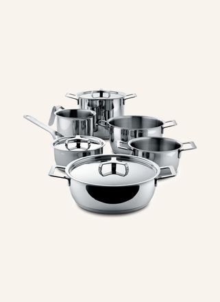 Alessi 9-Tlg. Kochgeschirr-Set Pots&Pans silber