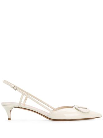 Valentino Garavani escarpins &agrave; bride arri&egrave;re 40 mm VLOGO - Blanc