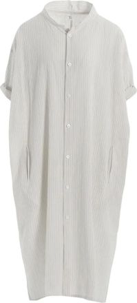 Yohji Yamamoto robe-chemise à rayures - Blanc