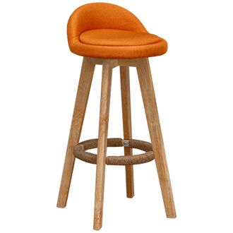 Generic Moderner Barhocker aus Massivholz mit R&uuml;ckenlehne, 360&deg; drehbar, mit Fu&szlig;st&uuml;tze, stilvolles Design f&uuml;r K&uuml;che und Fr&uuml;hst&uuml;ck, 37 x 37 x 53 cm, ideal f&uuml;r 