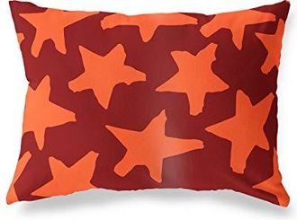 Bonamaison Le Jardin du Lin Kissen Zierkissenbezug Orange-Bordeaux Kissenbezug, Weich Bequem, Für Zuhause Autos Büro Sofa Wohnzimmer Couch Schlafzimmer Dekor, 35