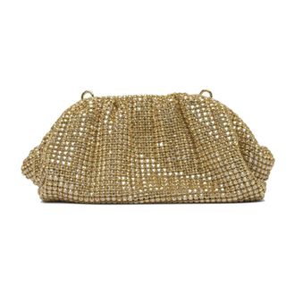 Self Portrait Femme, Sacs, Jaune, Taille: ONE Size Sac Pochette en Maille Dor&eacute;e