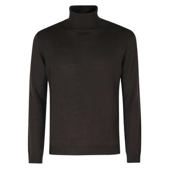 Roberto Collina Dolcevita ML Lana Merino - - Knitwear - Herren - Braun - L