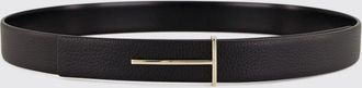 Tom Ford Ceinture en cuir de veau grain&eacute; avec boucle monogramme