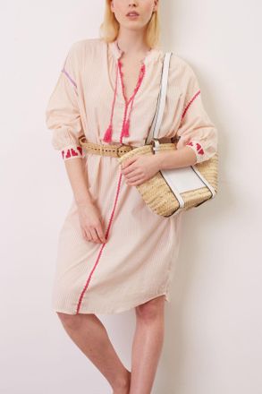 Gerard Darel Robe mi-longue coton et macram&eacute; - ASHA - Nude