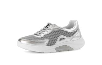 Gabor Damen Low-Top Sneaker, Frauen Halbschuhe,Sportschuhe,Freizeitschuhe,Turnschuhe,Laufschuhe,schn&uuml;rschuhe,schn&uuml;rer,Silber,40.5 EU / 7 UK