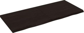 vidaXL Waschtischplatte Dunkelbraun 140x60x(2-4)cm Massivholz - Vidaxl
