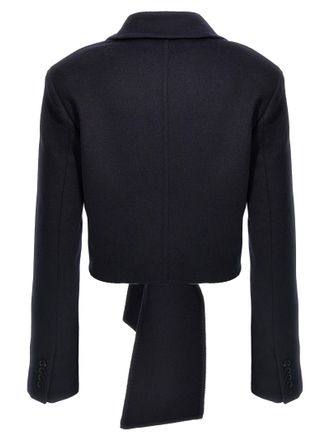 Max Mara Womens Blue Wool Full-Length Jacket Clothing