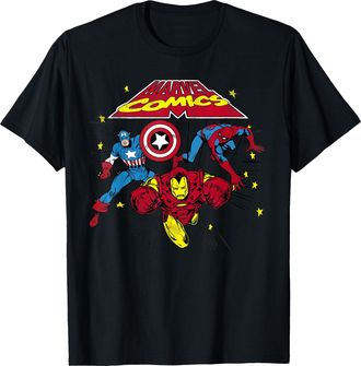 MARVEL Captain America Spider-Man Iron Man Retro T-Shirt
