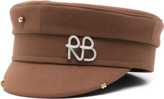 Ruslan Baginskiy Schifferm&uuml;tze mit Logo-Applikation - Braun