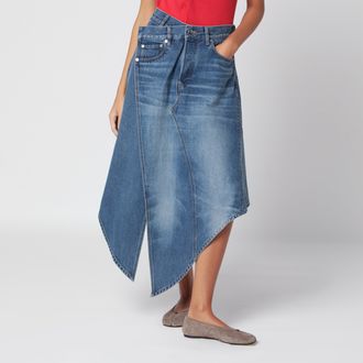 J.W.Anderson Asymmetrischer Rock aus verwaschenem blauem Denim