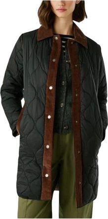 Pepe Jeans London Femme, Manteaux, Noir, Taille: 42 FR Veste Longue Rembourrée en Velours Côtelé Marron