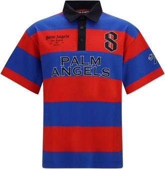 Palm Angels Polo multicolore en coton - Homme - Tops - Rouge - Taille: S