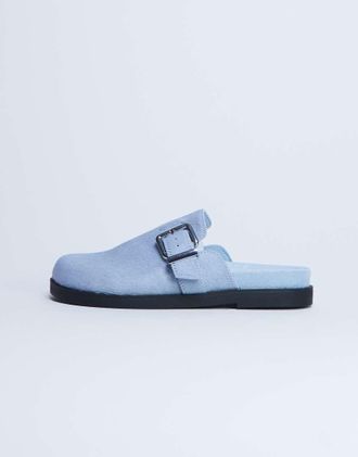 Topshop Amy - Mules &agrave; boucle - Bleu clair