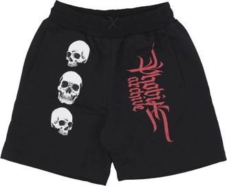 Phobia Archive Homme, Shorts, Noir, Taille: M Short de surv&ecirc;tement &agrave; imprim&eacute; Triple Cr&acirc;ne