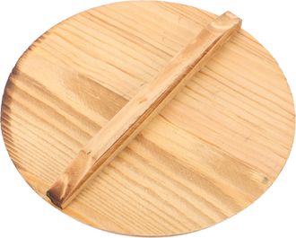DOITOOL Runder Holzdeckel Nat&uuml;rlicher Kochtopfdeckel aus Holz Anti &ouml;lspritzer Wok abdeckung Kleine Topfdeckel Retro Holz topfabdeckung f&uuml;r Gleichm&auml;&szlig;iges und A
