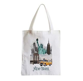 Fabulous Grand Sac Shopping Plage Etudiant New York Collage Am&eacute;rique Voyage Carte Postale