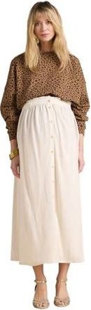 Envie de Fraise Jupe Longue Grossesse en Viscose et Lin Beige 44