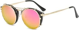 Generic Lunettes de soleil vintage à clipser pour homme et femme UV400, 07 Noir-Violet, Taille unique